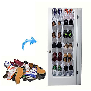 Roomganize Large Shoe Organizer, Sneaker Rack, for Men's Big Shoes (White)