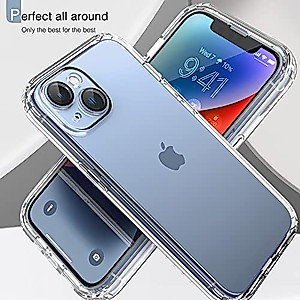 Switdo Compatible with iPhone 14 Case Clear with Built-in Screen Protector&Camera Lens Protector,Transparent Shockproof Cover Full Body Protective Phone Case for iPhone 14 6.1 inch,Clear