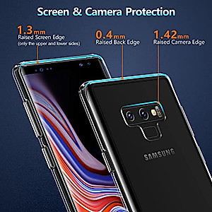 Rayboen Case for Samsung Galaxy Note 9, Crystal Clear Designed Non-Slip Shockproof Protective Phone Case, Hard Plastic Back & Soft TPU Frame Thin Cover for Samsung Galaxy Note 9, 6.4 inch