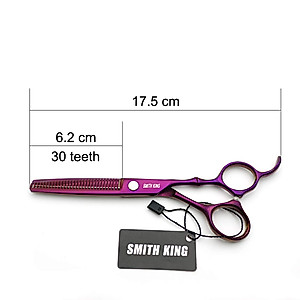 6.0 Inches Professional hair cutting thinning scissors set with razor (Violet)