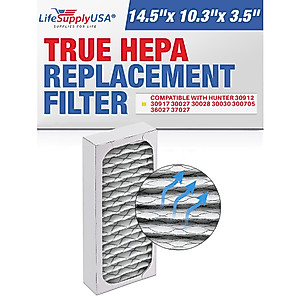 True HEPA Air Cleaner Filter Replacement Compatible with Hunter 30912 30917 30027 30028 30030 300705 36027 37027 Air Cleaners by LifeSupplyUSA