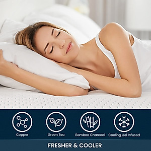 BedStory 4 Inch Firm Mattress Topper Twin Size, Extra Firm Pain-Relief Memory Foam Bed Topper, Gel Bamboo Charcoal Copper Green Tea Infused, Skin-Friendly Non-Slip Cooling Pad, CertiPUR-US Certified