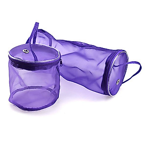 Ciieeo Storage Bag Empty Yarn Container Yarn Tote Bag Yarn Mesh Bag Knitting Yarn Bag Shearling Handbag Tote Bag with Zipper Knitting Holder Yarn Storage Travel Purple Organizer to Weave