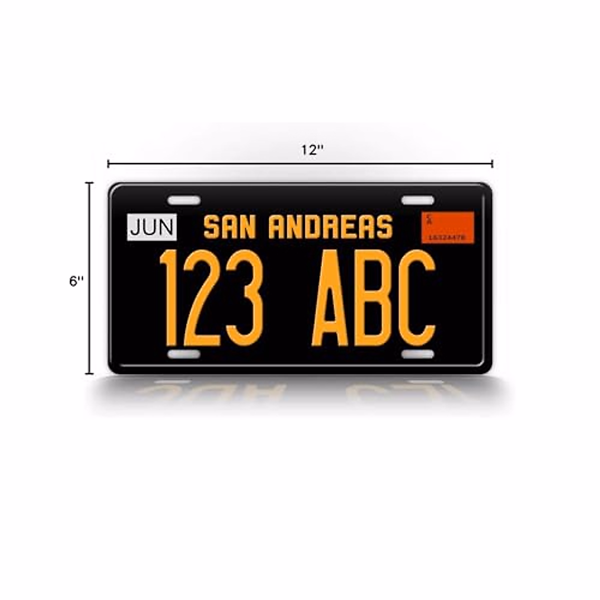 Custom GTA V San Andreas Black 1963–69 Replica Personalized Text Novelty Auto Tag