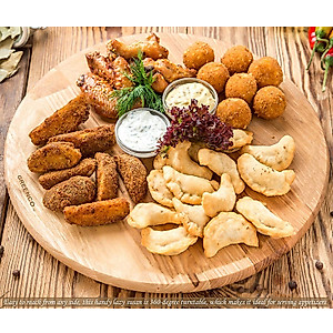 Innovative Living 12" Bamboo Lazy Susan Turntable Cupboard Organizer, Multi Functional Spice Rack for Kitchen Storage, Revolving Condiment Holder, Non-Slip Storage