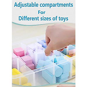 Sooyee 6-Tier Stackable Craft Organizers and Storage Box with 60 Compartments,Plastic for Toys,Dolls, Arts and Craft, Fuse Beads, Washi Tape, Rock Collection, Ribbons,Clear