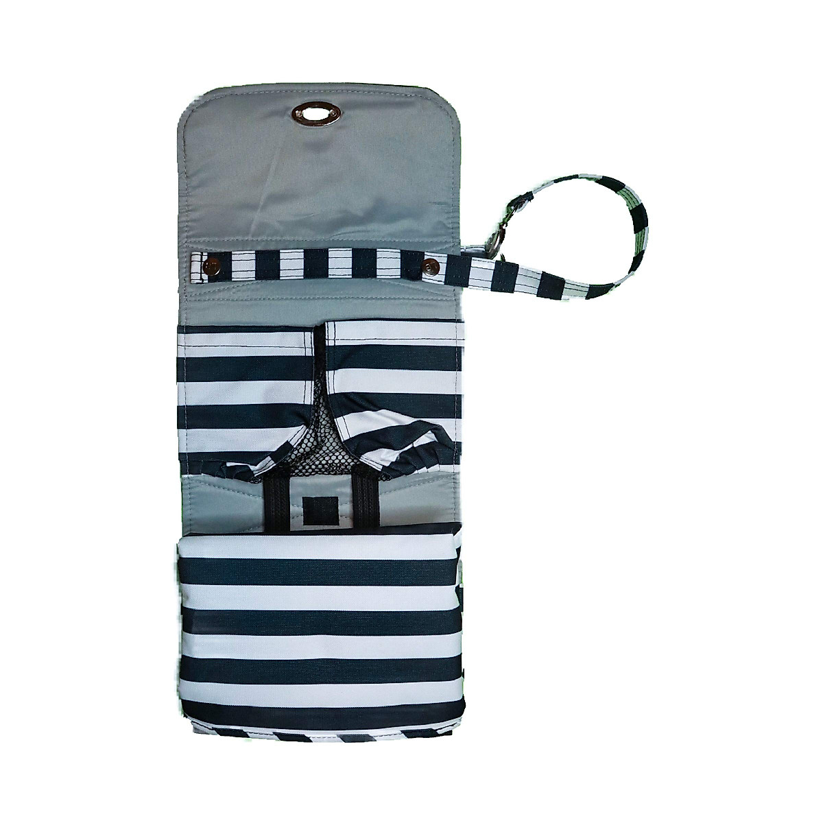 LillyBit Uptown Diaper Clutch (Black and White Stripes)