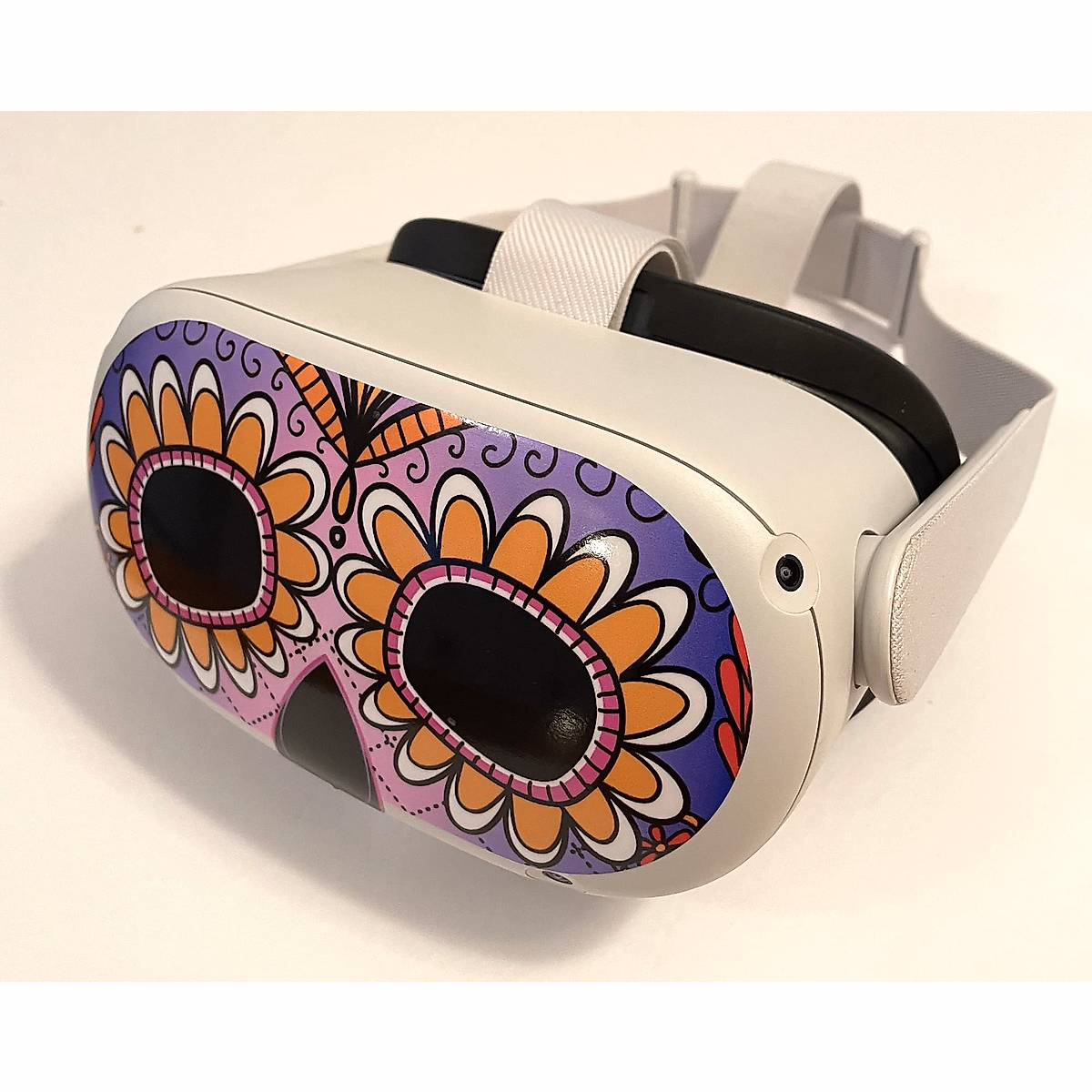 Sugar Skull (Purple) Decal for Quest 2 VR Headset - Meta/Oculus - Glossy Vinyl Sticker