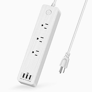 PHOCAR Surge Protector Power Strip, Extension Cord with Multi Outlets and USB Ports, Wall Mount, 6ft Cord, Indoor Use, Wall Adapter Power Charging Expander, Outlet Extension for Home, Office, Dorm