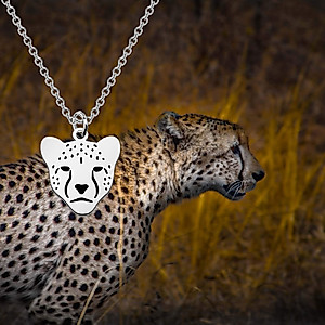 ENSIANTH Cheetah Necklace Cheetah Jewelry Cheetah Pendant Necklace Animal Lover Gift Cheetah Gift Safari Themed Gift Big Cat Necklace (Cheetah Necklace)