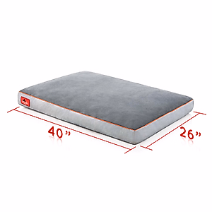 BRINDLE Stone Shredded Memory Foam Pet Bed - Pet Essentials - Orthopedic Design - Pet Crate Compatible - Machine Washable Cover - Indoor Pet Bed for Dogs, Puppies, Cats, and Rabbits - Size Large