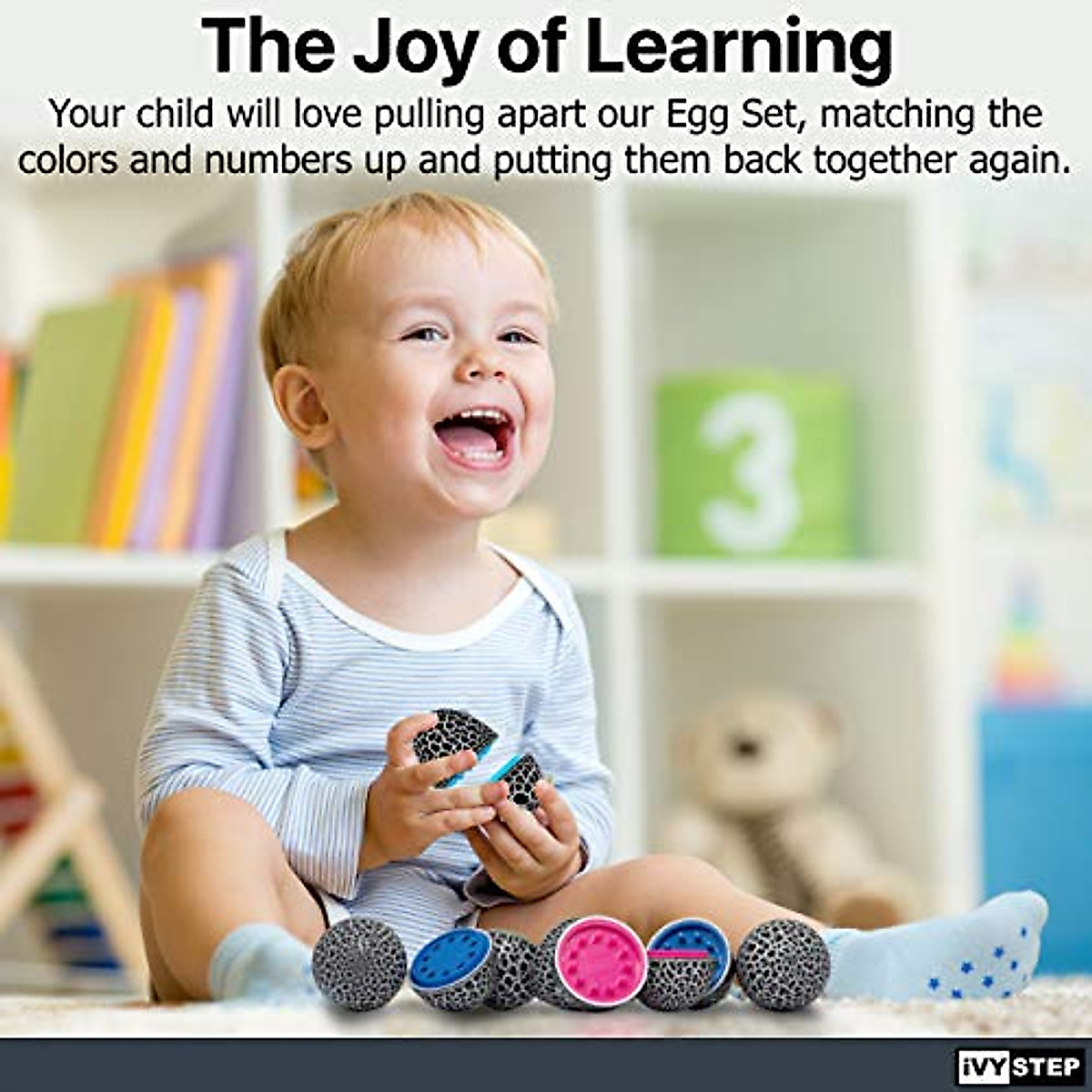 Matching Dinosaur Toy Egg Set for Toddlers – Educational Dino Eggs Fun Easter Basket Stuffers, Learning Games & Resources, Puzzle Game, Party Supplies, & Party Favor - Toys for Baby Boy, Girl, Toddler