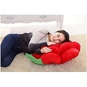 AZCHEN Flower Pillow Standard Throw Pillow Decorative Pillow Cushion Patio Furniture Cushions Home Chair Cushion (11.8inch, Red)