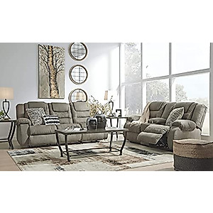 Signature Design by Ashley McCade Contemporary Manual Pull Tab Dual-Sided Reclining Sofa, Gray