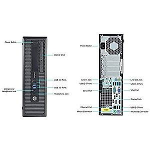 HP 800 G1 Small Form Desktop Computer Tower Bundle Package (Intel Core i5, 8GB Ram, 1TB HDD, Dual 19 Inch LCD Monitor (Brands may vary), WIFI, DVD-RW - Windows 10 Pro (Renewed)