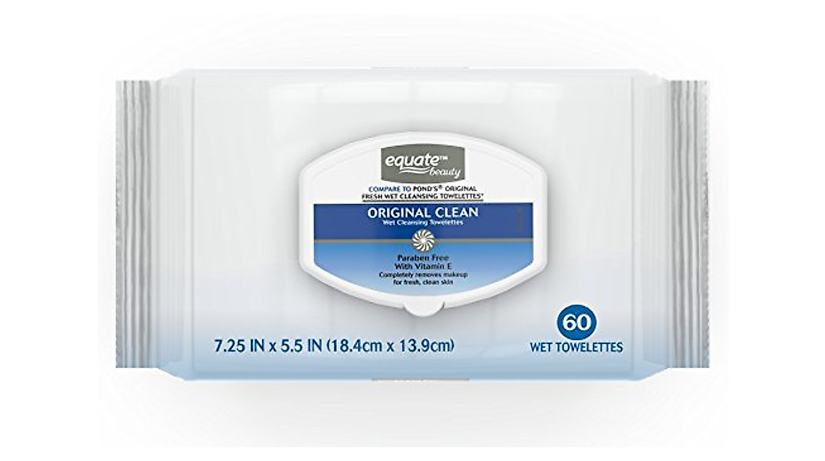 Equate Facial Cleansing Towelettes - 120 Count Twin Pack for All Skin Types