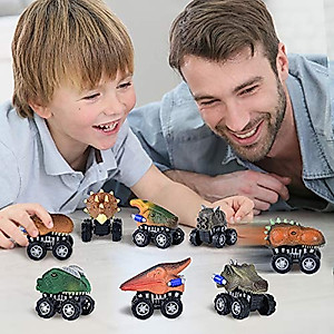 Dinosaur Toy Pull Back Car for Kids 3-5, 8 Pack Car Toy Dinosaur Party Favors, Dinosaur Car Toys for Toddler Boys Girls, Birthday Party Toys Creative Gifts Fits 3-8 Year Old and Up