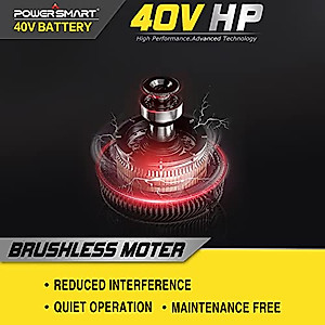 PowerSmart 40V Electric Lawn Mower, 17" 3-in-1 Battery Powered Cordless Lawn Mower, Powerful Brushless Motor, 5-Position Height Adjustment with 4.0Ah Lithium-ion Battery and Charger