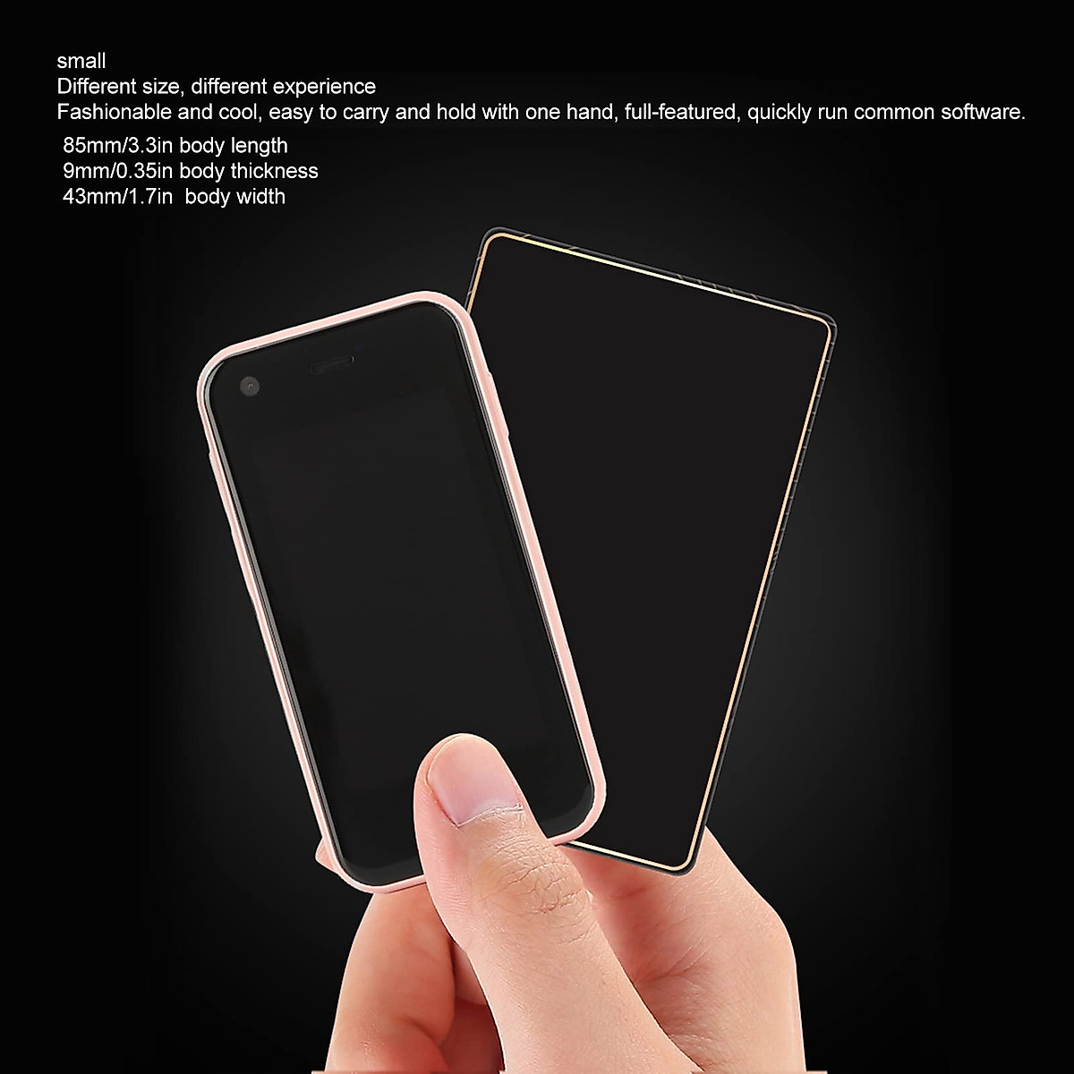 Zyyini XS11 Mini Smartphone, 2.5inch HD Screen 3G Unlocked Mobile Phone for Android 6, Dual Sim, 1GB/8GB, Dual Camera Business Backup Phone, Lightweight and Easy to Carry, 1580mAh