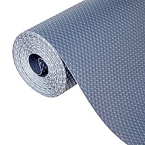 Grey Plastic Shelf Liners, Non-Adhesive Roll for Kitchen, Fridge, Pantry, Drawers (17.5 in x 20 Ft)