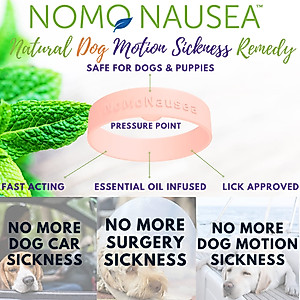 NOMO Peppermint Aromatherapy Motion Sickness Relief Bands for Dogs | Anti-Nausea Wristbands with Gentle Acupressure | 30-Second Nausea Relief Band | Medium to Large | Nude | Single Pack