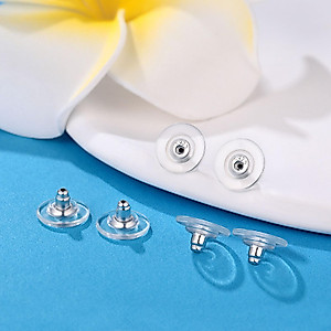 6 PCS Silver Locking Earring Backs for Studs Heavy Droopy Earrings, 925 Sterling Silver Hypoallergenice Earring Backs Replacements for Women Men (Silver)