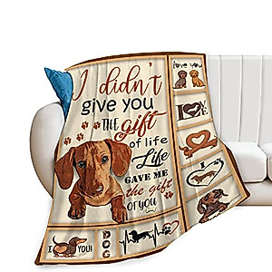 remzoke Dachshund Dog Blanket for Women Girl Soft Warm Daschund Gifts Fleece Throw Cozy Plush Fluffy Cute Wiener Flannel Blankets Adults Kids 50''X40''