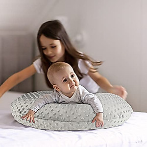 Vextronic Minky Nursing Pillow Cover 2 Pack Nursing Pillow Slipcovers for Breastfeeding Moms, Ultra-Soft Fit Standard Infant Nursing Pillows & Positioners for Baby Boy Girl