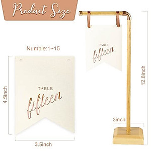 Hannella Table Number Holders , Wedding Table Numbers , Table Numbers for Wedding Reception , Reserved Table Signs , Table Number Stands , Gold Table Number 1-15 , Numbers , Wooden Numbers