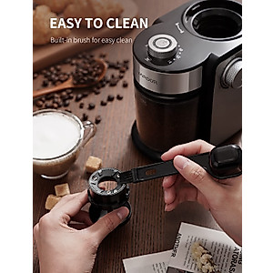 SHARDOR Coffee Grinder, Adjustable Burr Mill with 16 Precise Grind Setting for 2-14 Cup, Silver