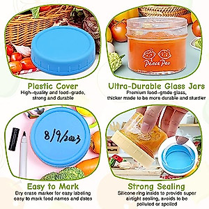 PeacePeo Glass Baby Food Storage Containers 4OZ, 40Pcs Glass Baby Food Jars Leak-Proof Baby Food Containers with Lids Reusable Baby Food Storage Jars Dishwasher Safe for Infant & Baby Food
