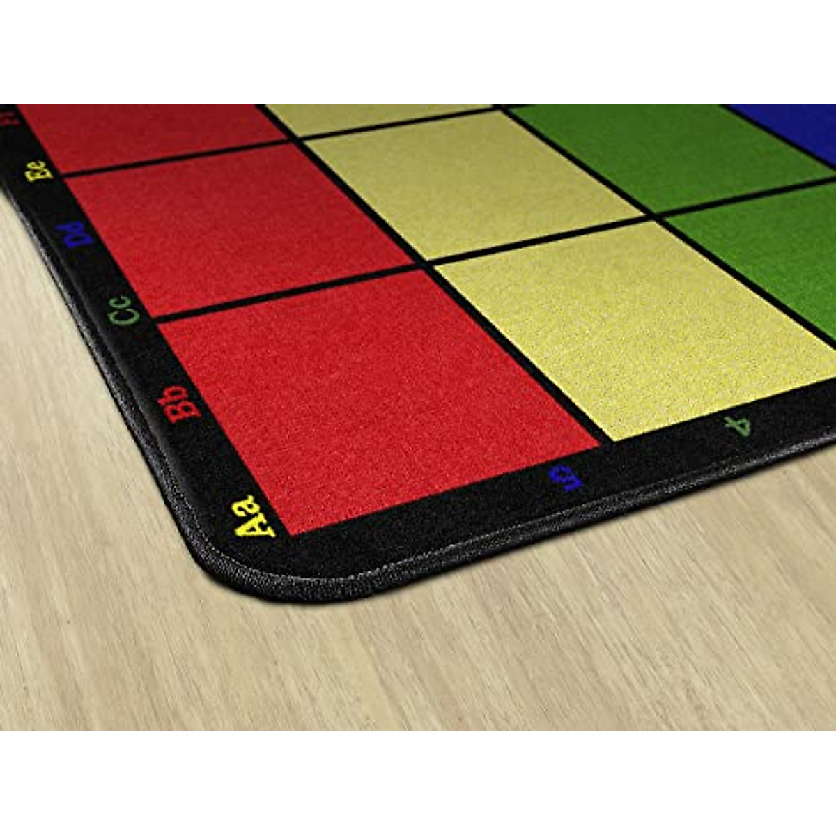 Flagship Carpets Learning Grid Colorful Numbers and Letters Kids Seating Area Rug for Classroom, Play Area Mat, Home Learning or Kids Room Carpet, 7'6" x 12', Seats 24