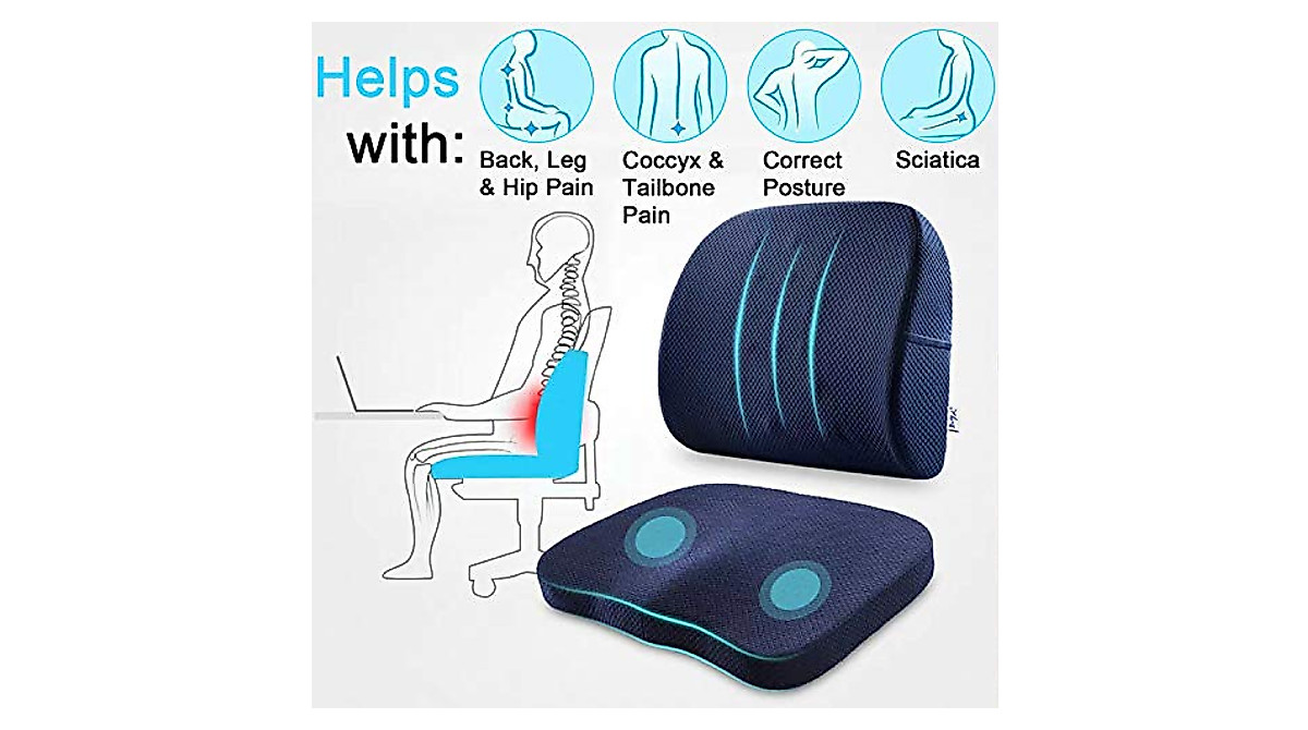 Ergonomic Memory Foam Seat and Back Cushion for Better Posture