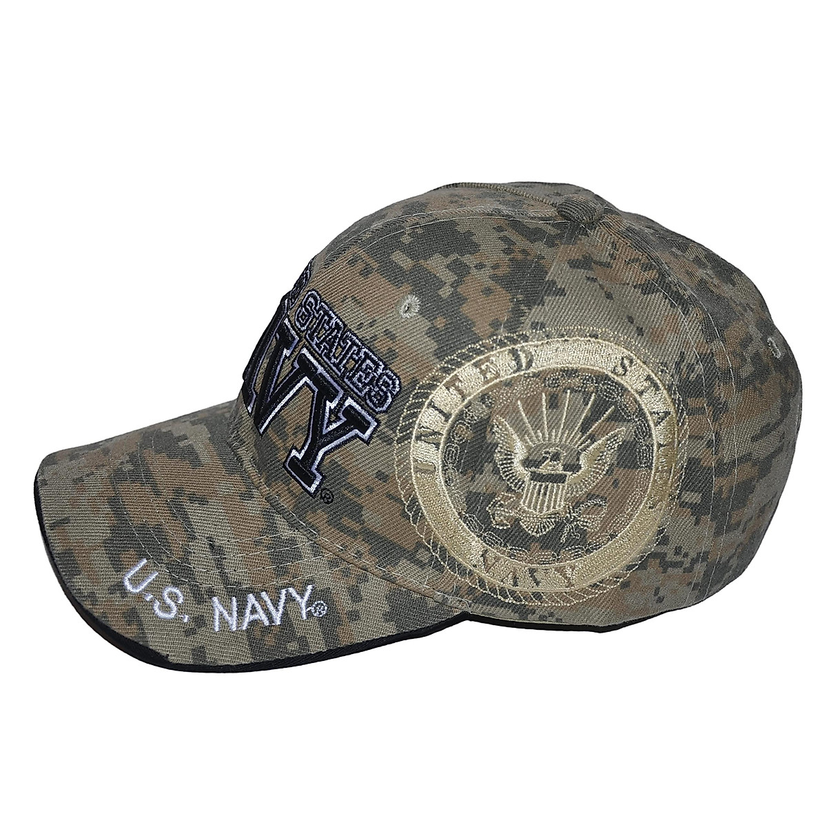 Icon Sports Group US Navy Hat Official Licensed Military Cap, Unisex Embroidered Camo Armed Forces Baseball Cap, One Size