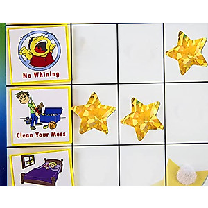 1.5" Large Holographic Gold Star Stickers for Kids Reward, 500 Pcs Foil Star Metallic Stickers Roll for Behavior Chart, Student Planner and School Classroom Teacher Supplies