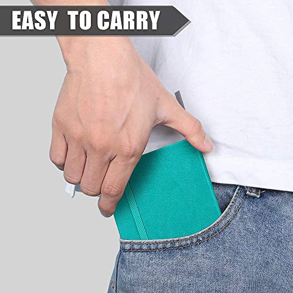 Pocket Notebook Notepad,3.5" x 5.5" 120GSM Thick Ruled Paper PU Leather Hardcover Small notepads Mini Journal Dairy with Pen Holder,Inner Pocket,Elastic Closure- (2 Pack) Blue