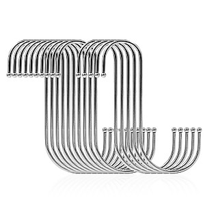 SumDirect Heavy Duty S Hooks - 15 Pack 5.7 Inch Extra Large Meta Stainless Steel S Shaped Hooks for Hanging