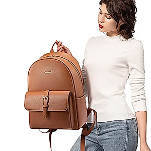 LOVEVOOK Leather Backpack Purse for Women, Casual Backpack for Girls, Cute PU Satchel School Backpack, Water Resistant Travel Backpack, Fashion Bookbag Purse