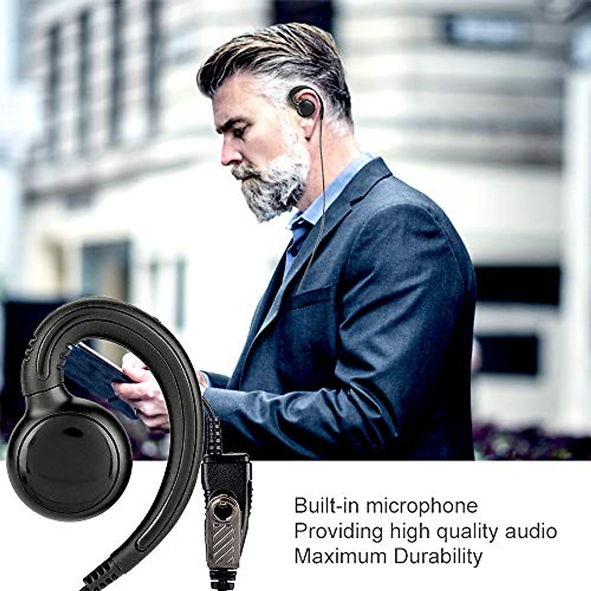 abcGoodefg Two Way Radio Earpiece, 2 Pin Walkie Talkie Earpiece Headset with PTT Mic Compatible with Motorola CP200 CP200D CLS1110 CLS1410 CLS1450 GP300 GP308