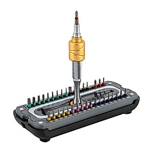 Precision Screwdriver Set, 37 in 1 Screwdriver Kit with Low-Gravity Design Magnetic Driver Handle and Durable S2 Steel Bits, for Electronics, Eyeglass, Watch and Game Console Repair