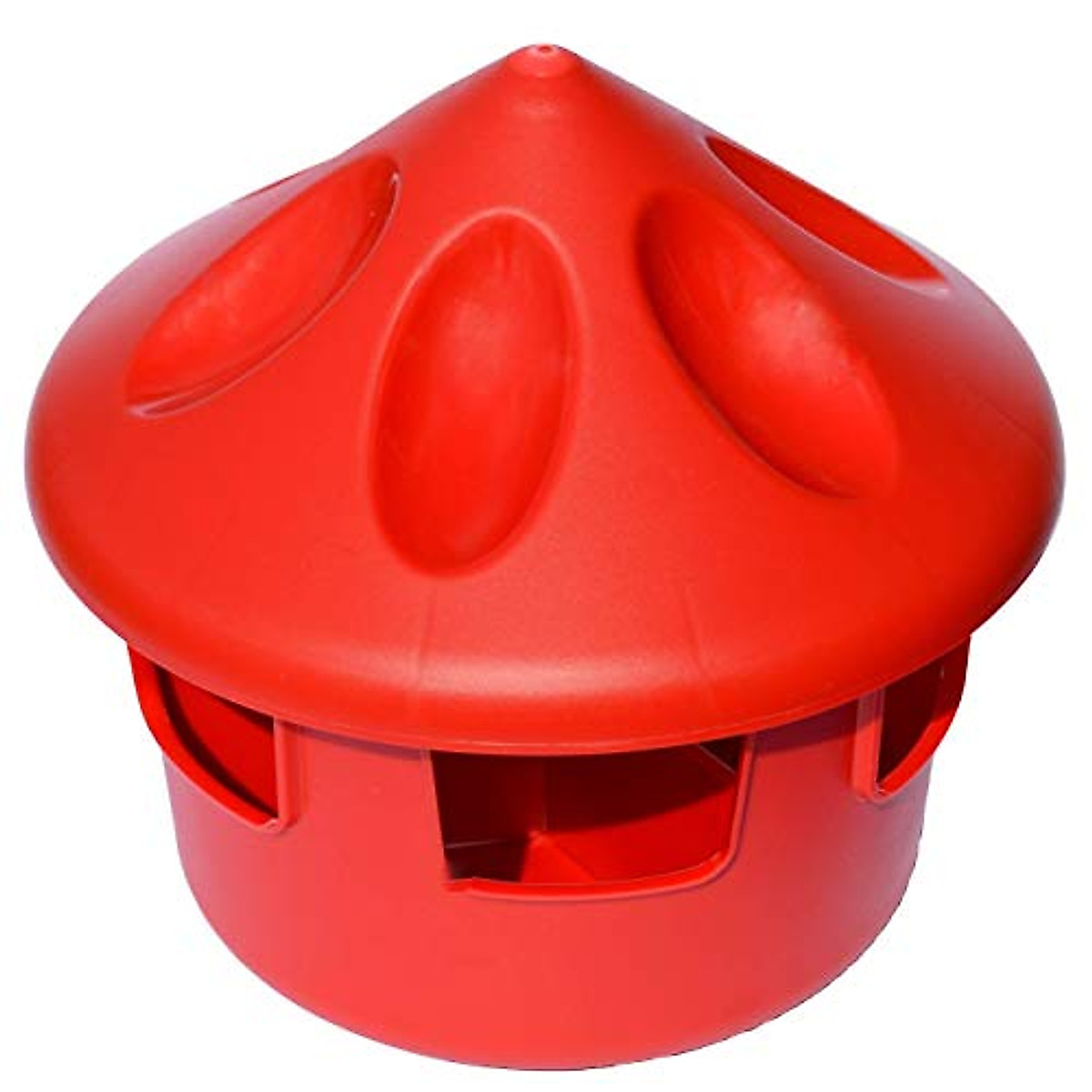 Supa Poultry Feed and Grit Station (Pack of 1), Heavy Duty Durable Plastic Grit Station, Anti Perching Conical Shape Top, Made in The UK.