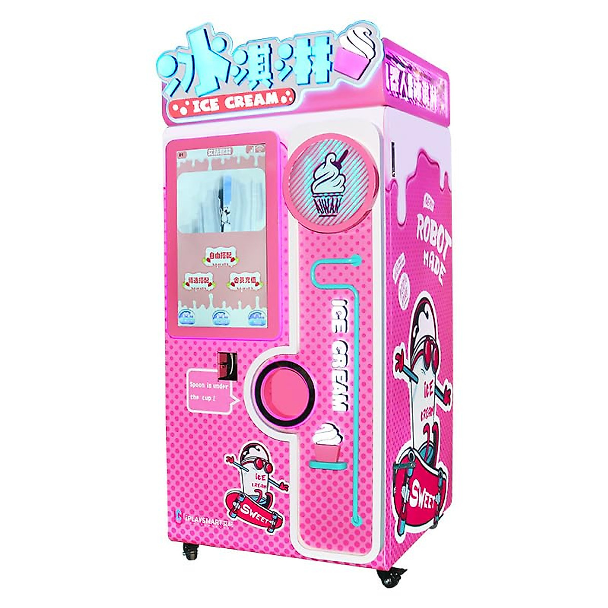 Coin Operated Auto Soft Ice Cream Vending Machine Ice Cream Making Machine