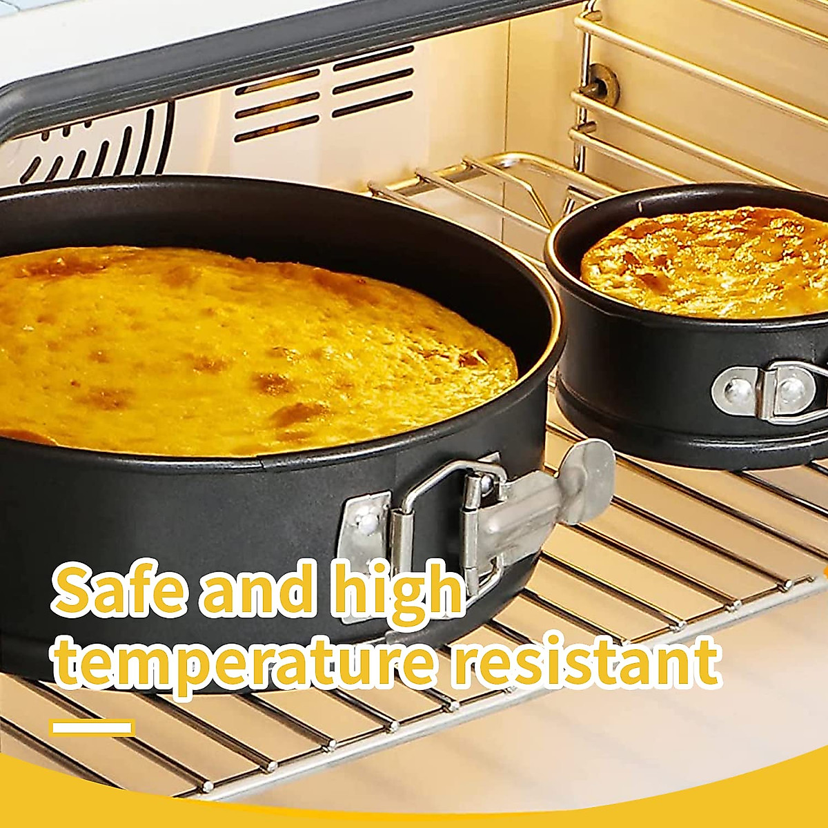 Springform Cake Pan Set，Nonstick Leakproof 3 pcs Cake Pan Bakeware For Cheesecake, Tier Wedding Cakes, And More - Removable Bottom, Leakproof Bakeware Sets(4"/7"/9")