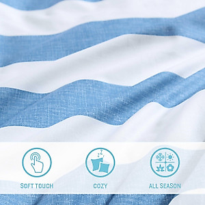 Tommy Bahama - Duvet Cover Set, Soft & Breathable Bedding with Matching Shams, Striped Home Decor, Oeko-Tex Certified (Awning Blue, King)