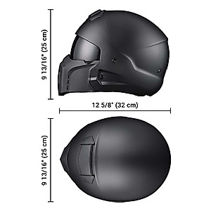 AHR Open Face Motorcycle Helmet 3/4 Half Helmet for Cruiser Scooter Street Bike Moped DOT Model Run-O6 (Matte Black, S)