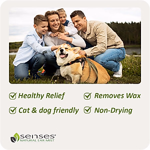 SENSES Physician Formulated Natural Ear Spray for Pets - Organic Coconut Oil Mist for Irritated Ears - Use for Cleansing, Natural Ear Relief for Pets. Made in USA