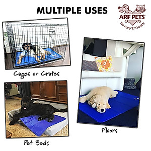 Arf Pets Dog Cooling Mat 23” x 35” Pad for Kennels, Crates, Beds, Non-Toxic, Durable Solid Self Cooling Gel No Refrigeration or Electricity Needed