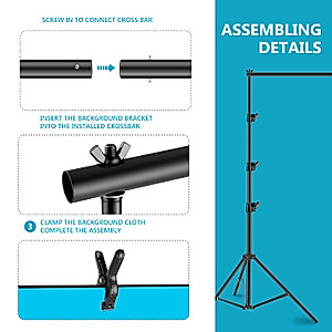 Neewer 8.5x10ft Backdrop Stand Support Continuous Lighting Kit for Photography Video Shooting