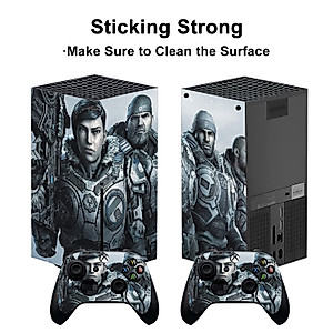 Skins Decals Compatible with Xbox Series X Console and Controller Durable Protective Vinyl Stickers Cover for Xbox Series X Set -Gray