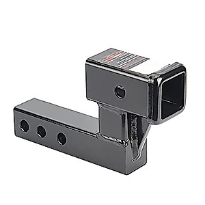 HITOWMFG 2Inch Trailer Hitch Receiver Extension with 4 inch Rise/Drop, Solid Shank